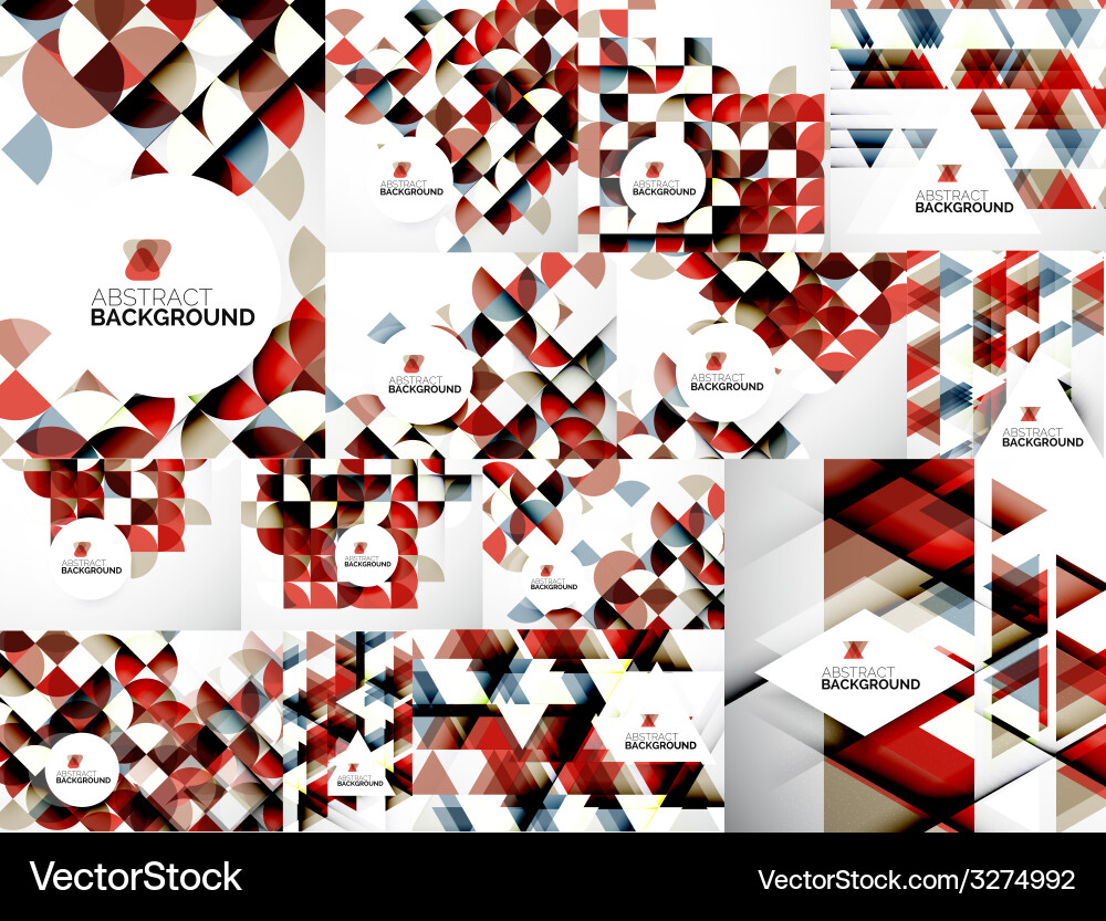 Set of abstract geometric flyer templates Vector Image