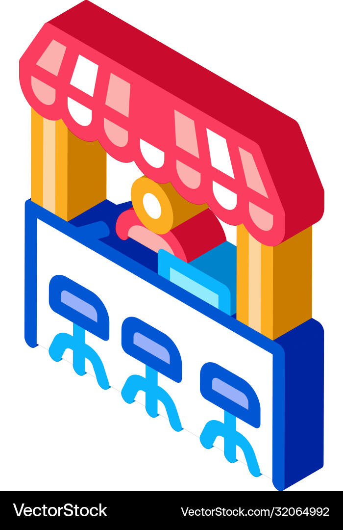 Street food stand isometric icon Royalty Free Vector Image