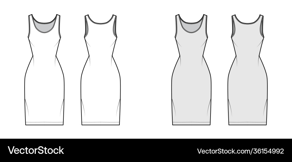 Tank dress technical fashion Royalty Free Vector Image