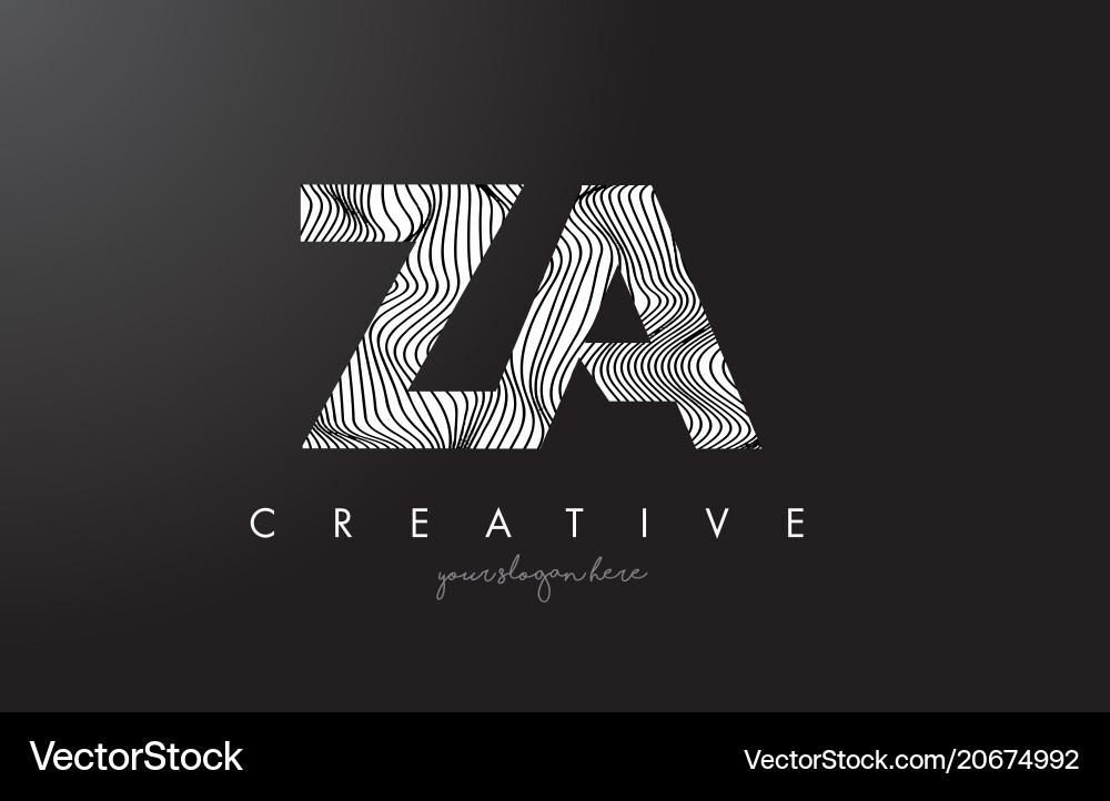 Za z a letter logo with zebra lines texture Vector Image