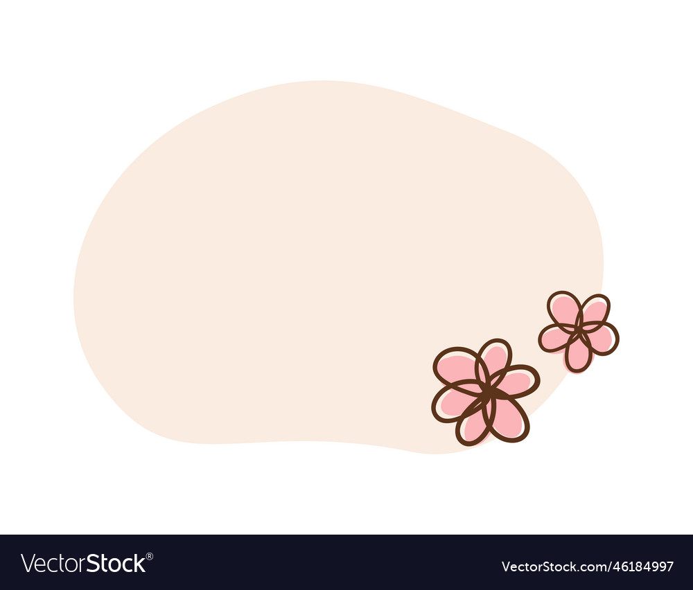 Aesthetic boho floral frame cute pastel border Vector Image