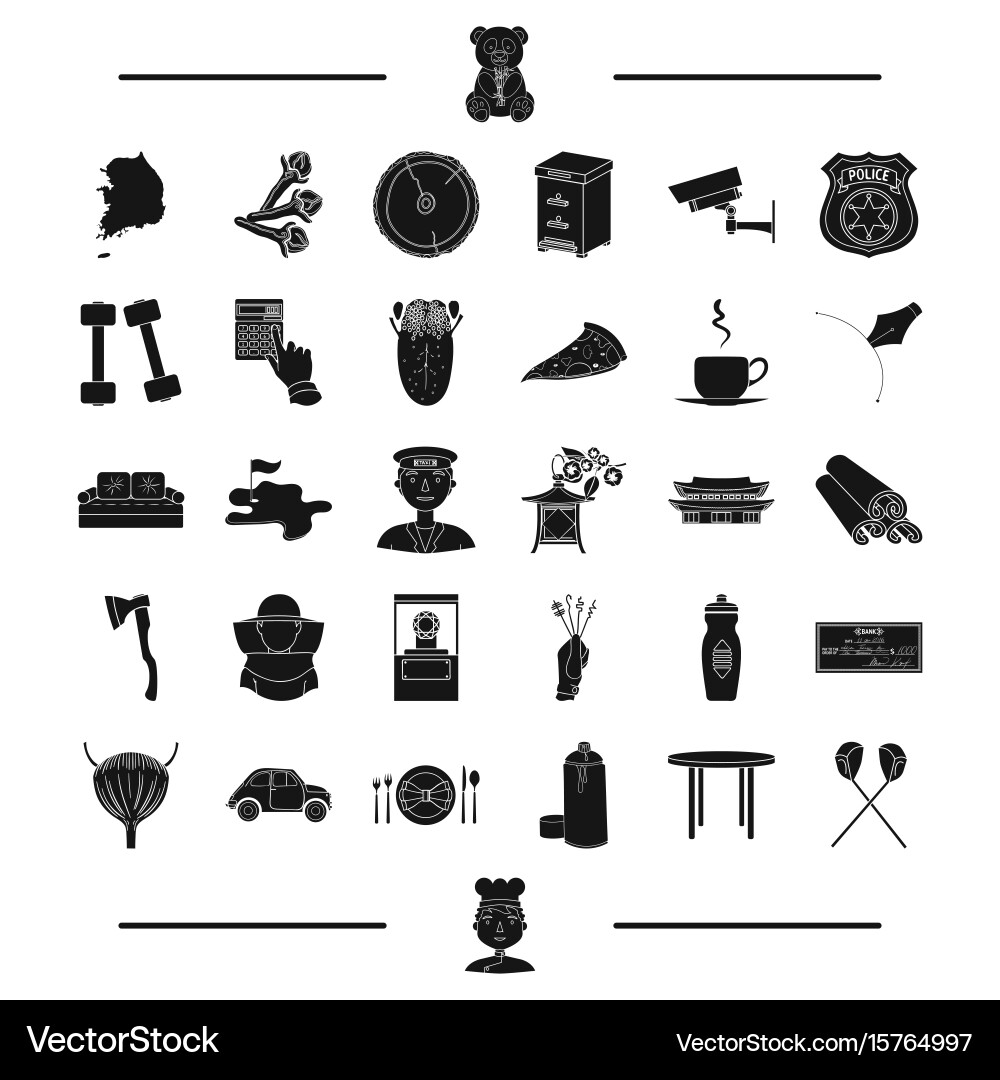 Car table and other web icon in black stylestick Vector Image