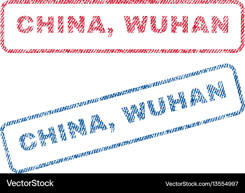 China wuhan textile stamps Royalty Free Vector Image