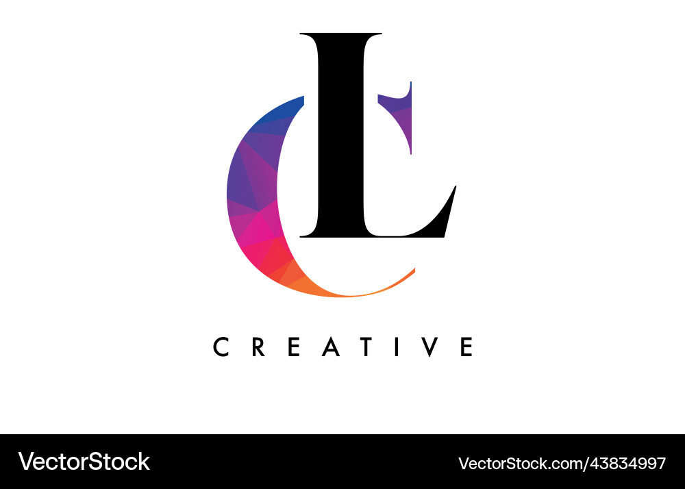 Cl letter design with creative cut and colorful Vector Image