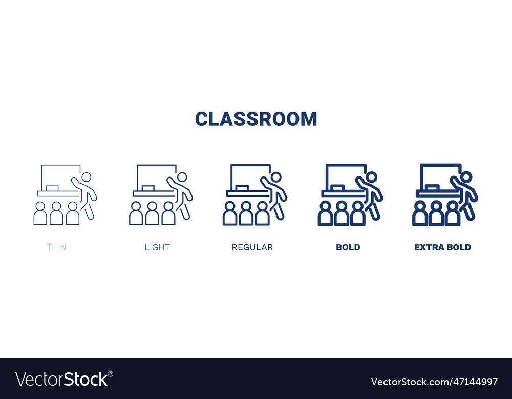 Classroom icon thin light regular bold black Vector Image