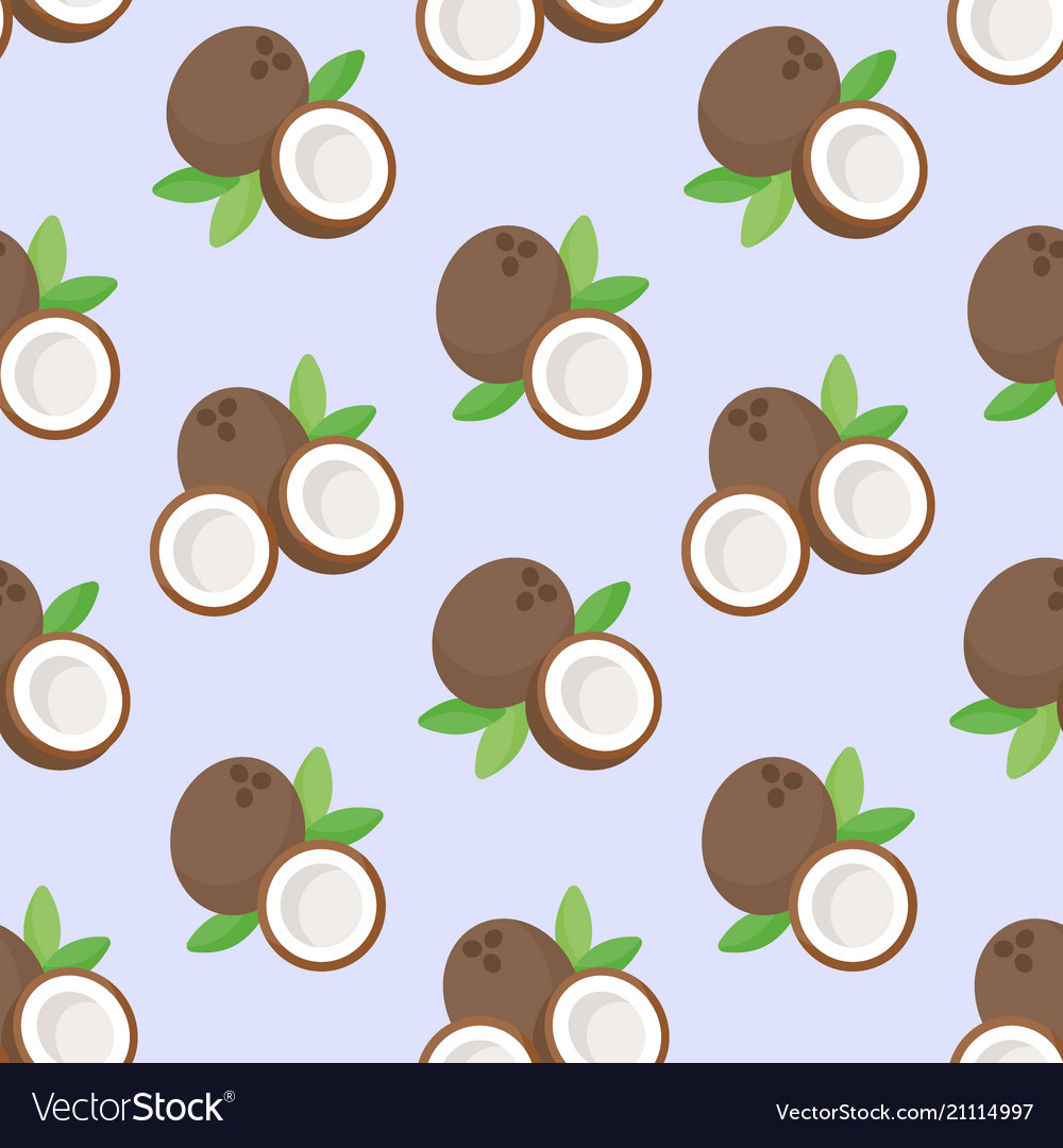 Coconut flat seamless pattern Royalty Free Vector Image