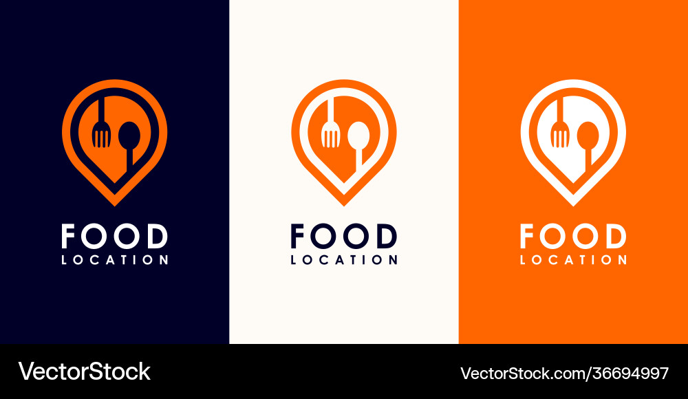 Food pin logo premium Royalty Free Vector Image