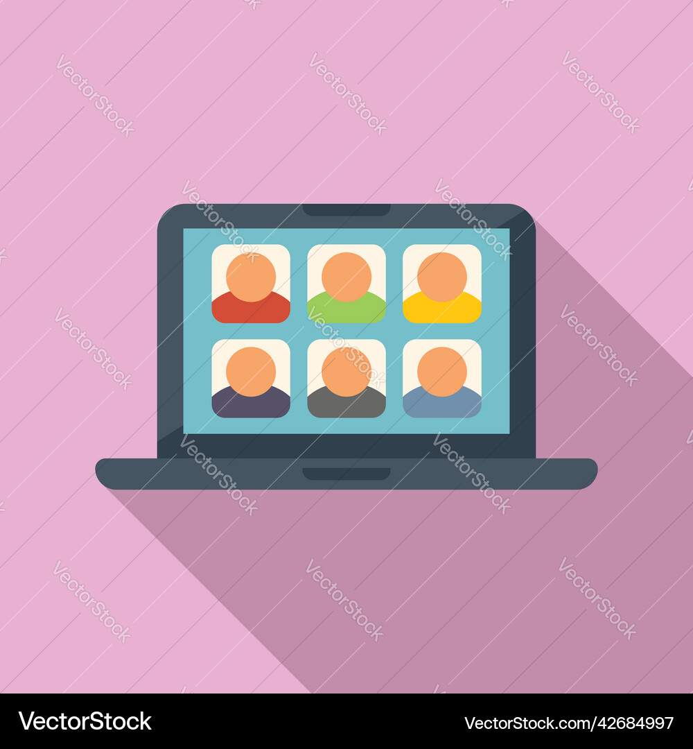 Forum video call icon flat online business Vector Image