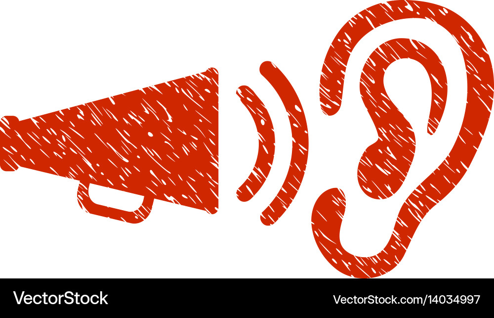 Listen sound grunge icon Royalty Free Vector Image