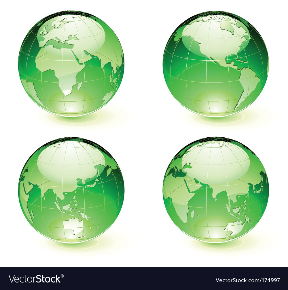 Map globes Royalty Free Vector Image - VectorStock
