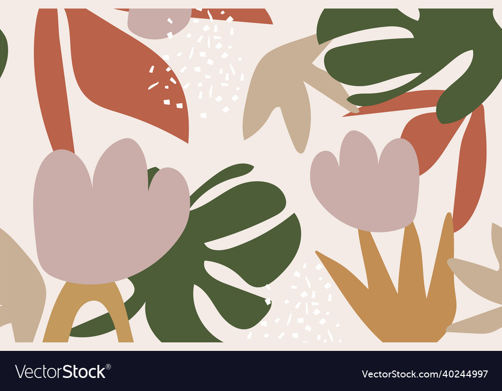 Monstera seamless pattern background design Vector Image