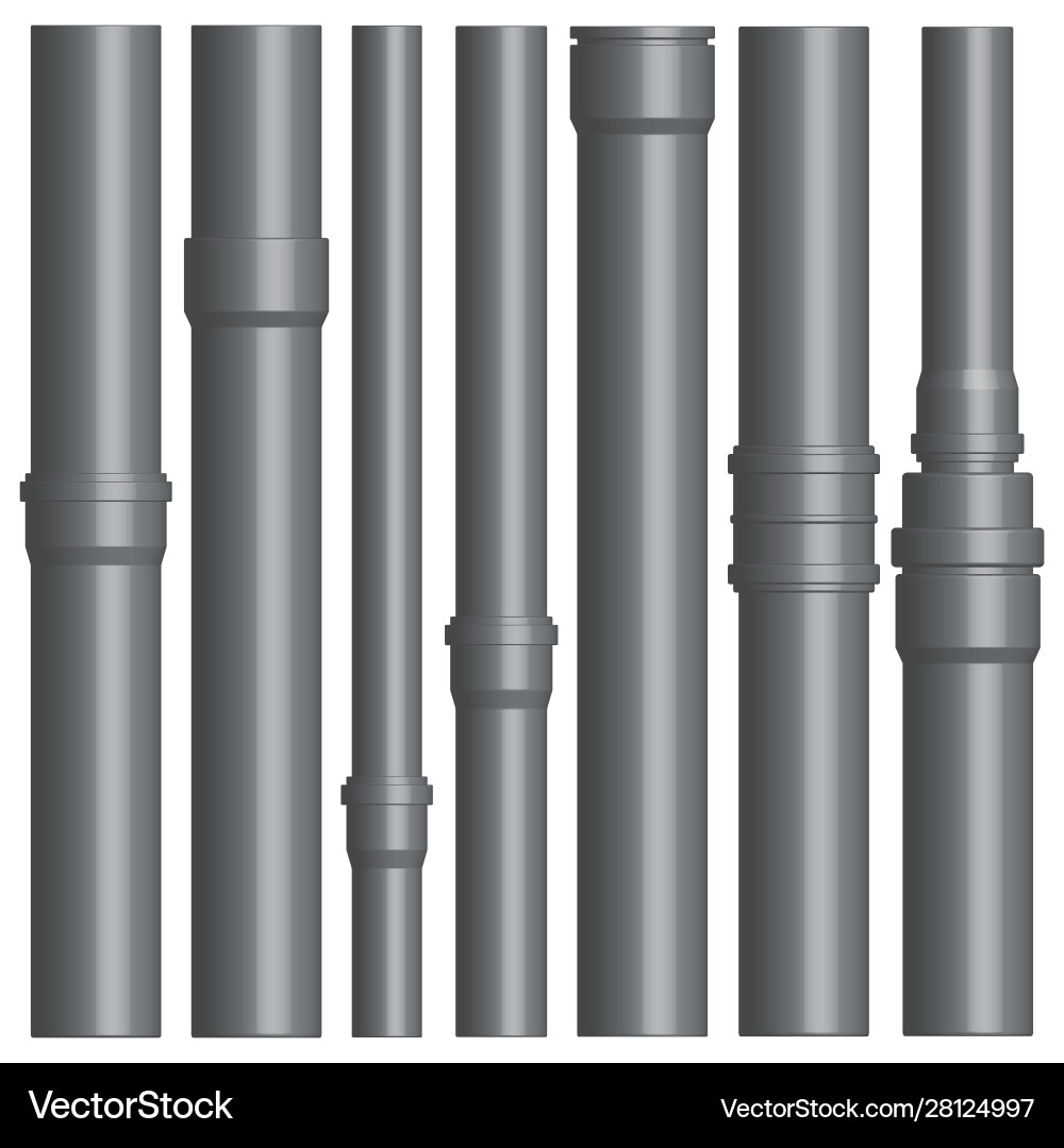 Set various plastic pipes with connectors Vector Image