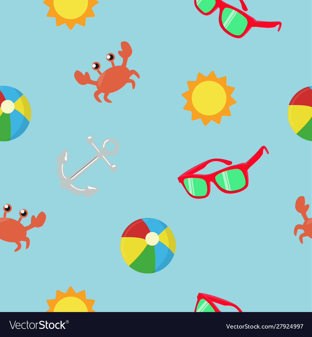 Summer themed pattern Royalty Free Vector Image
