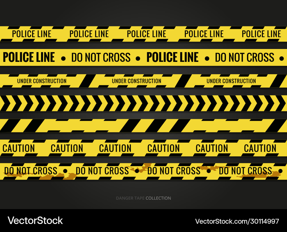 Variety danger tapes set Royalty Free Vector Image