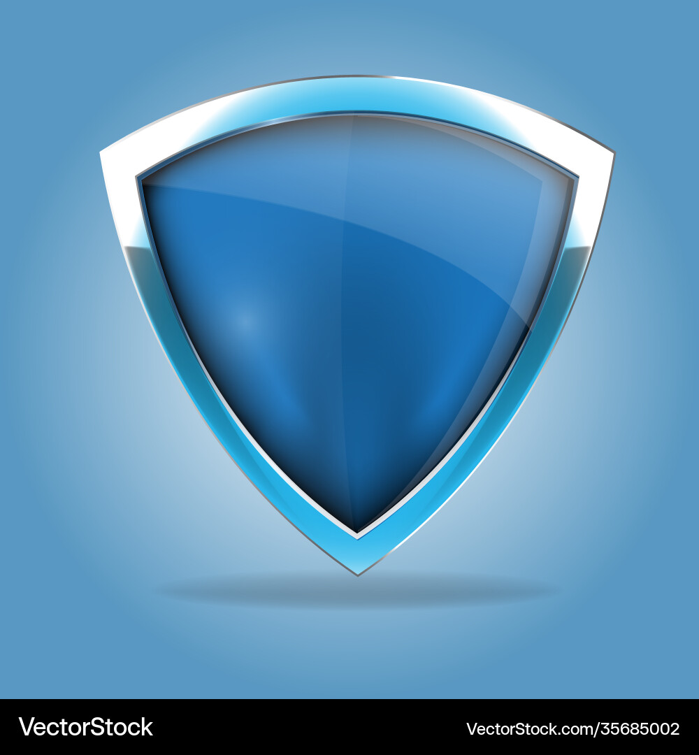 3d empty and shiny metal shield high detailed Vector Image