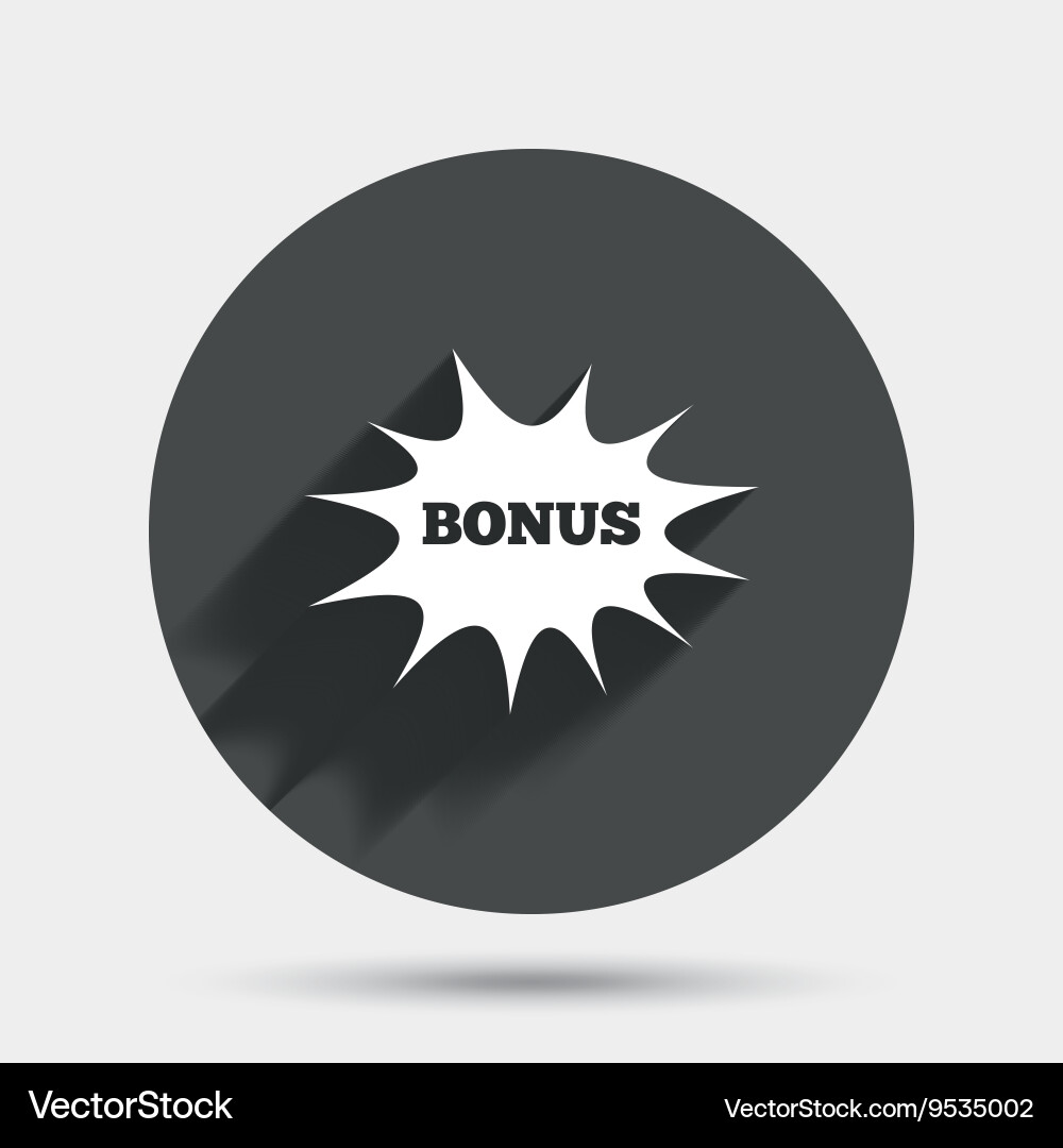 Bonus sign icon explosion cartoon bubble symbol Vector Image