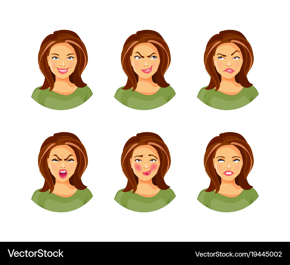 Collection of emotions 2 Royalty Free Vector Image