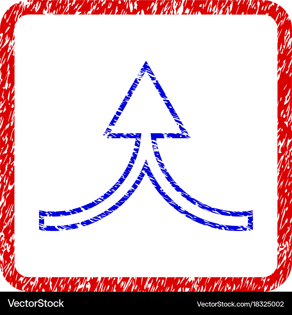 Connect arrow up grunge framed icon Royalty Free Vector