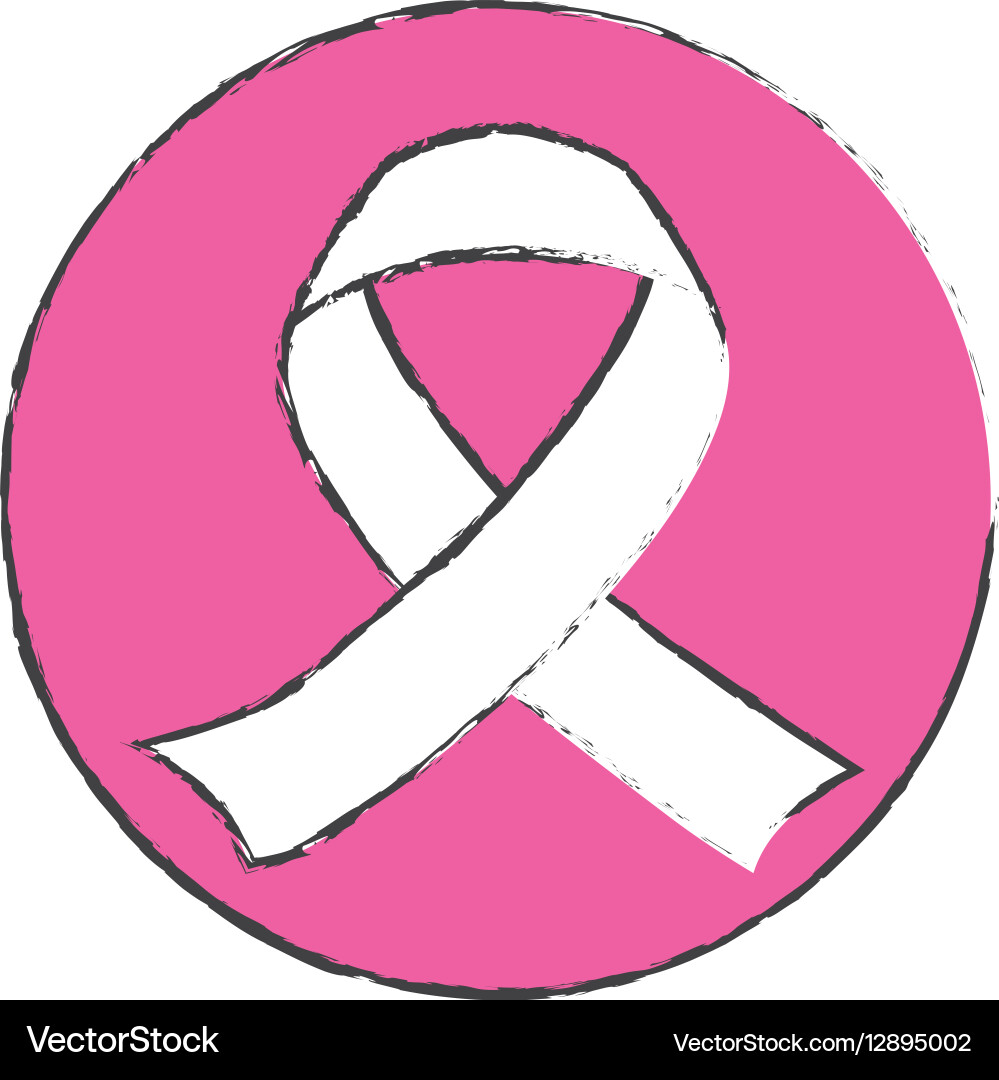 Emblem breast cancer ribon image Royalty Free Vector Image