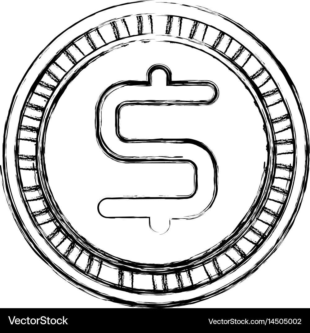 Figure dollar coin currency icon Royalty Free Vector Image
