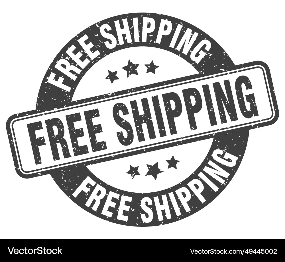 Free shipping stamp label round Royalty Free Vector Image