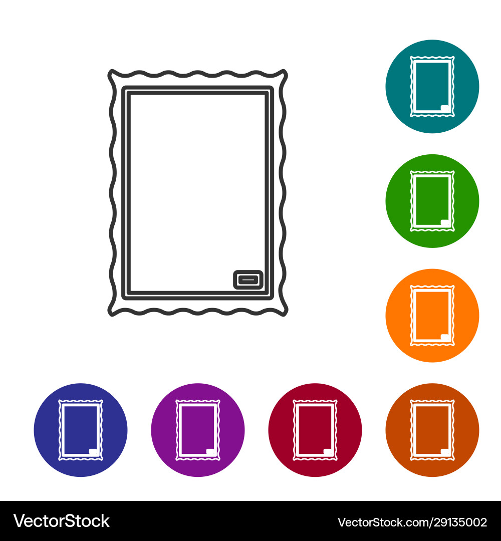 Grey line picture icon isolated on white Vector Image