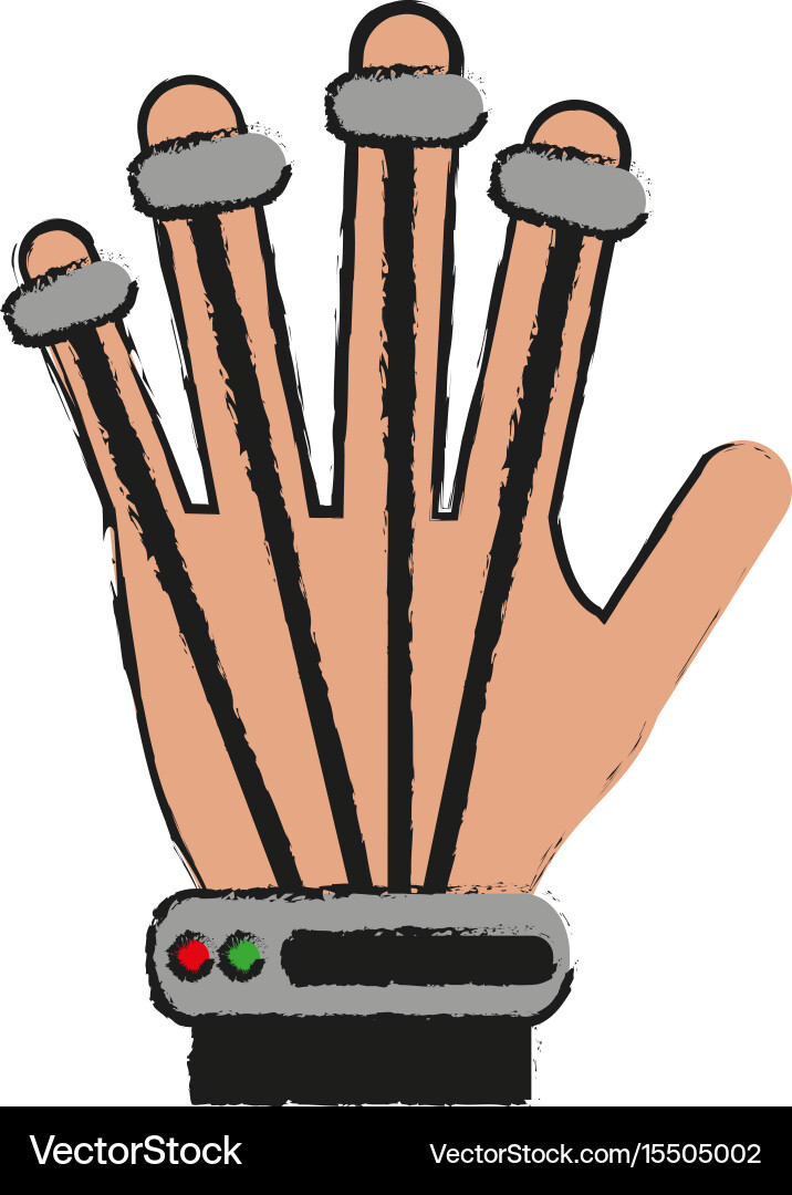 Hand movement sensors virtual reality gadget icon Vector Image