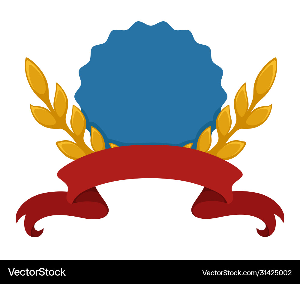 Heraldic shield banner with laurel leaves Vector Image