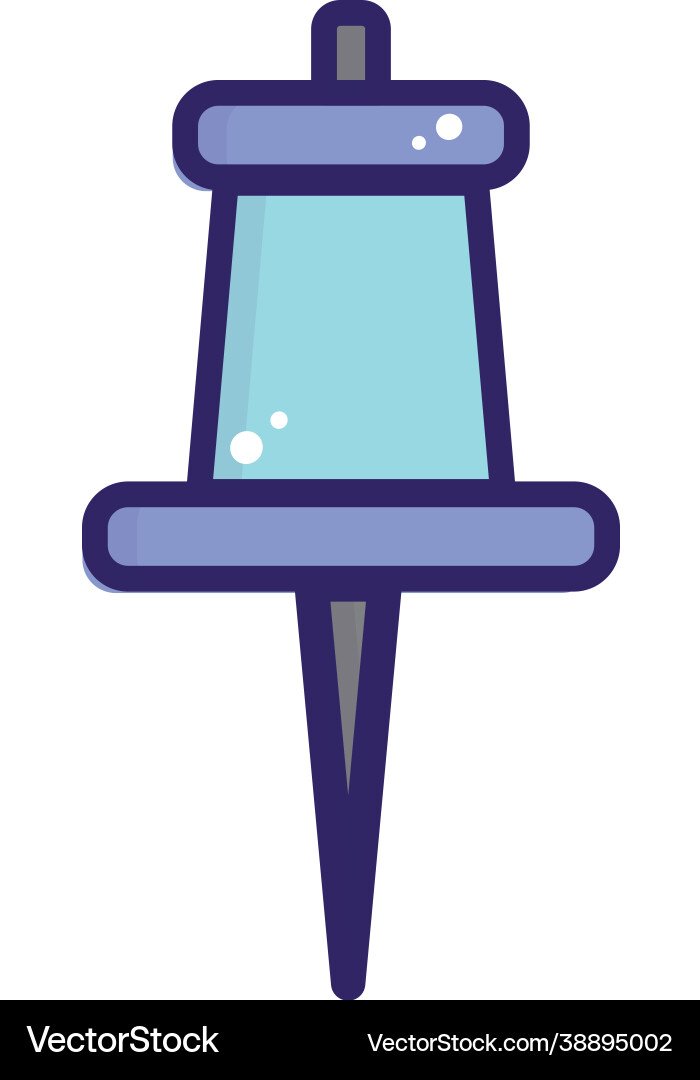 Isolated pin icon school supply icon Royalty Free Vector