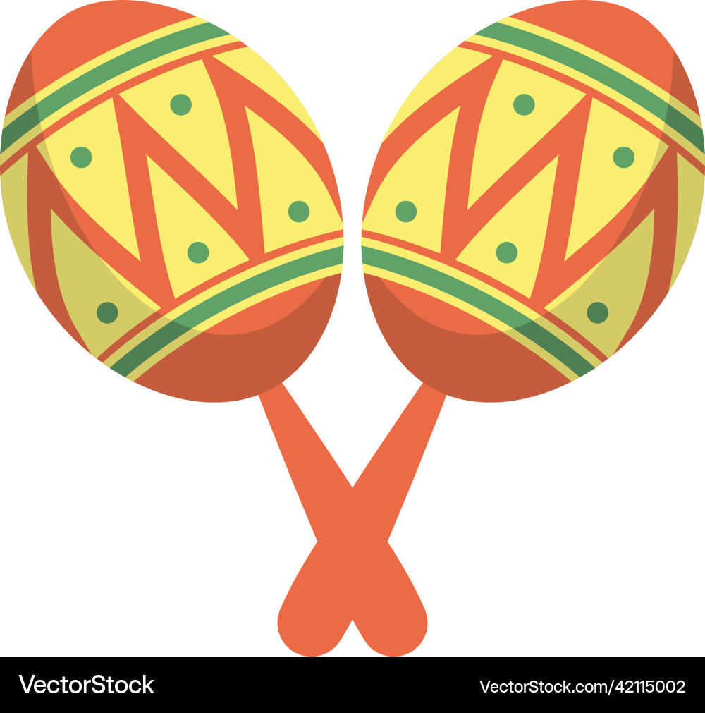 Mexican maracas instrument Royalty Free Vector Image