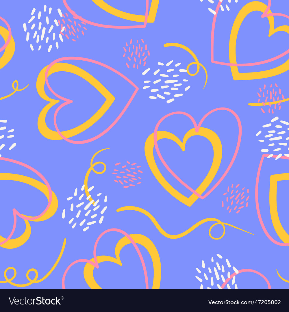 Modern abstract seamless pattern with heart Vector Image