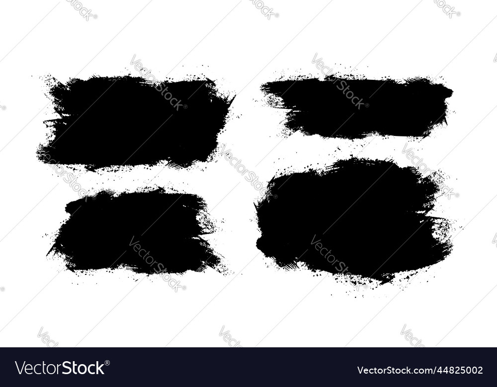 Set black ink stains Royalty Free Vector Image