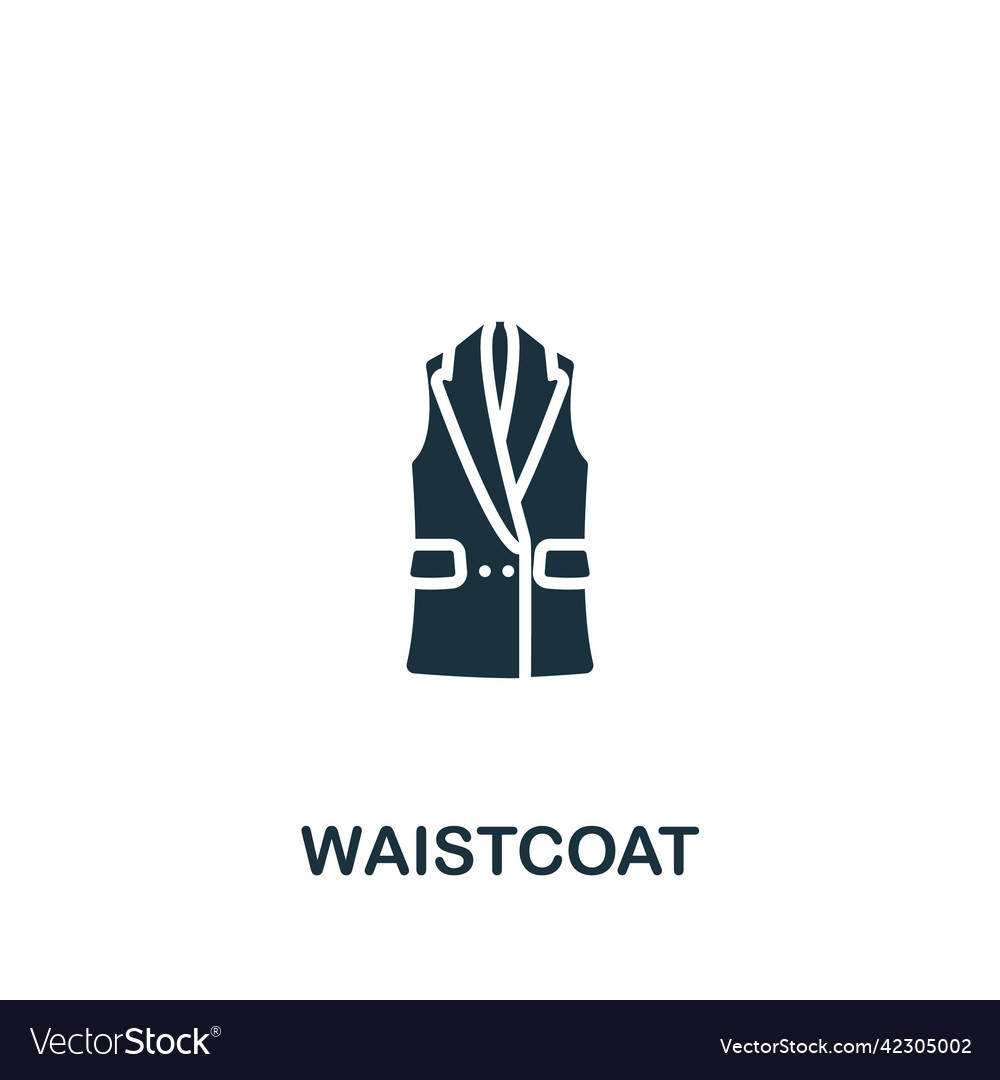 Waistcoat icon monochrome simple clothes icon Vector Image Waistcoat icon monochrome simple clothes icon Vector Image
