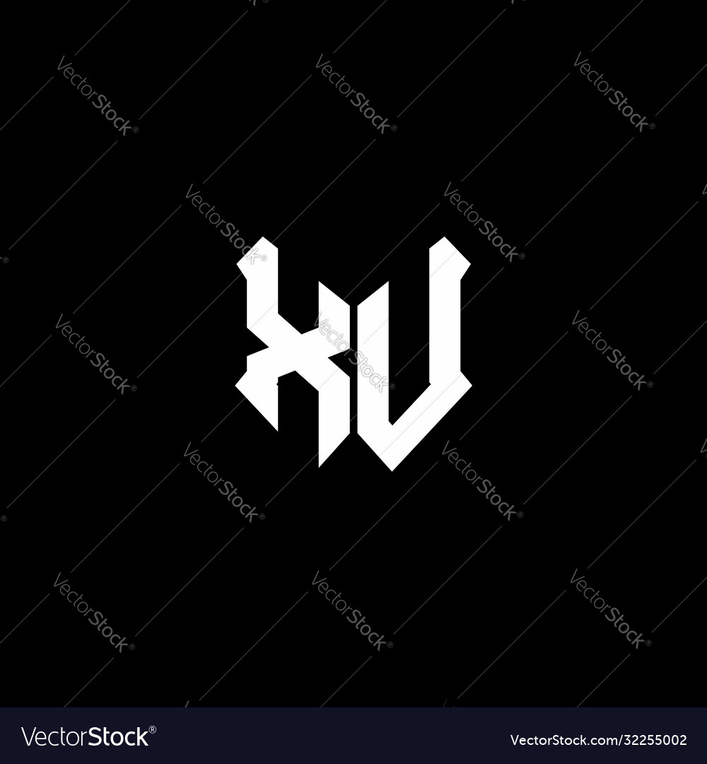 Xu logo monogram with shield shape design template