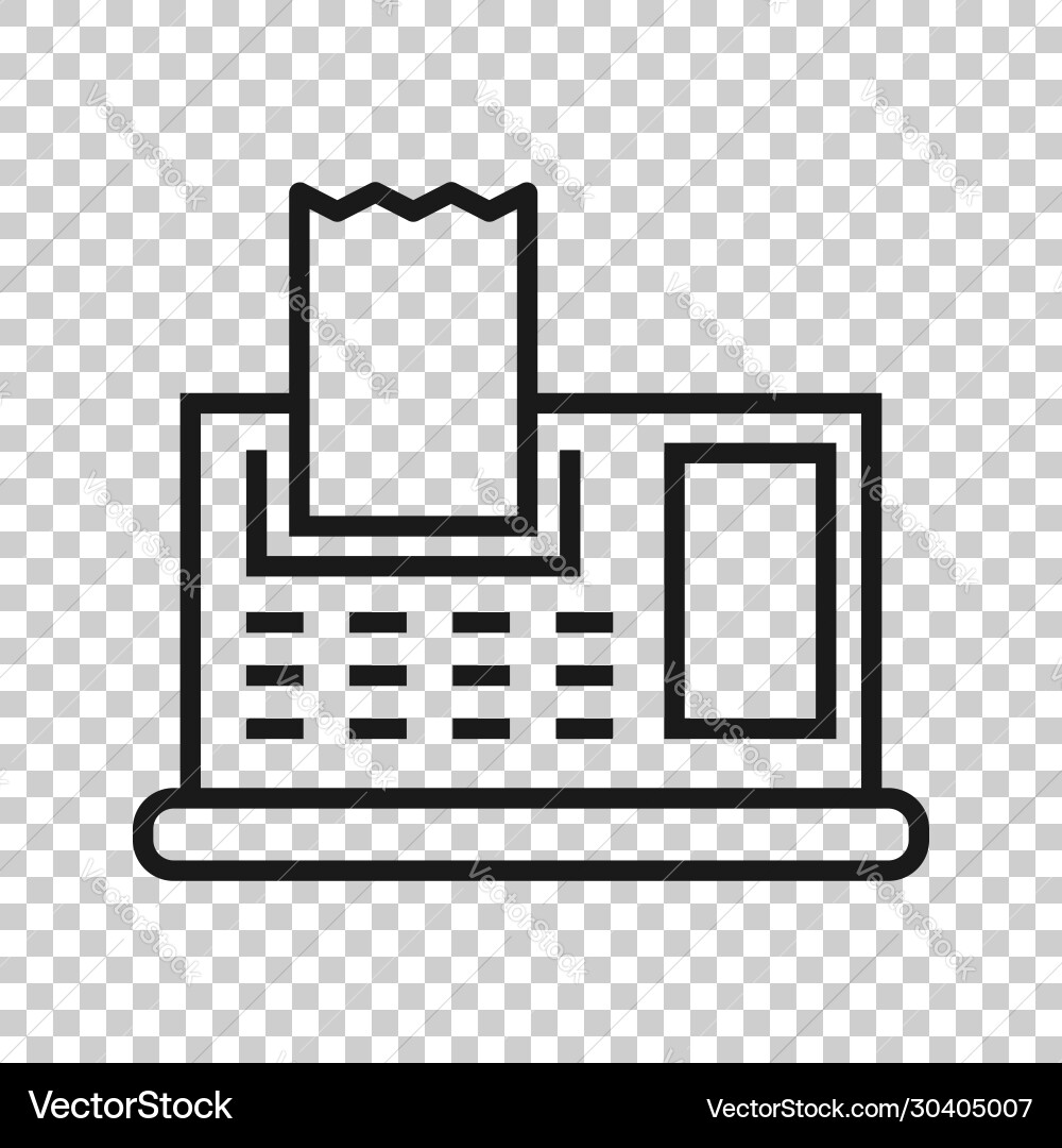Cash register icon in flat style check machine Vector Image