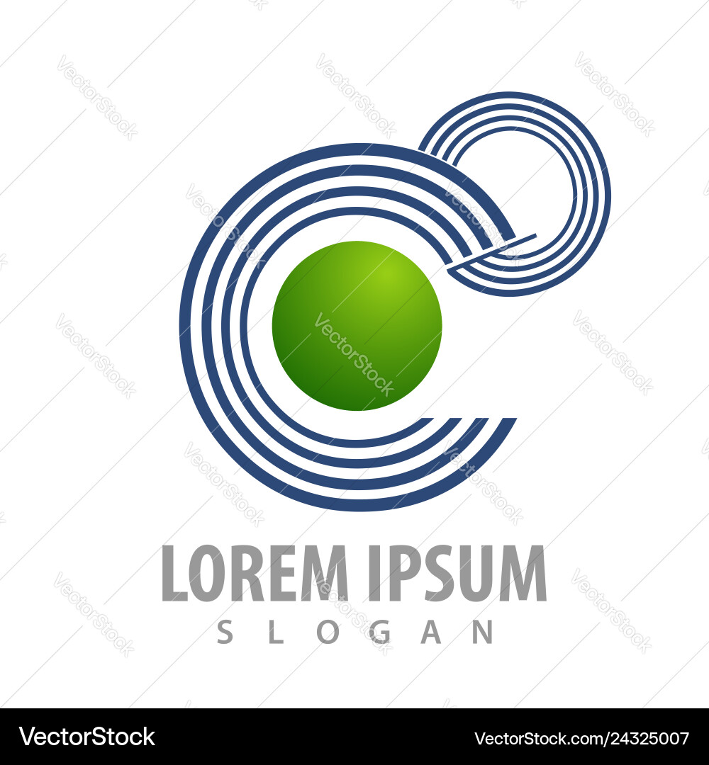 Circle lines letter c concept design symbol Vector Image