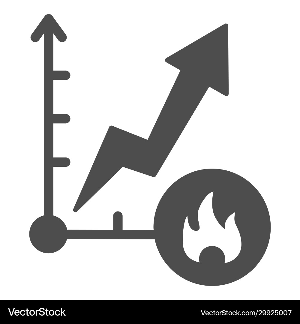 Fuel price increase solid icon energy market Vector Image