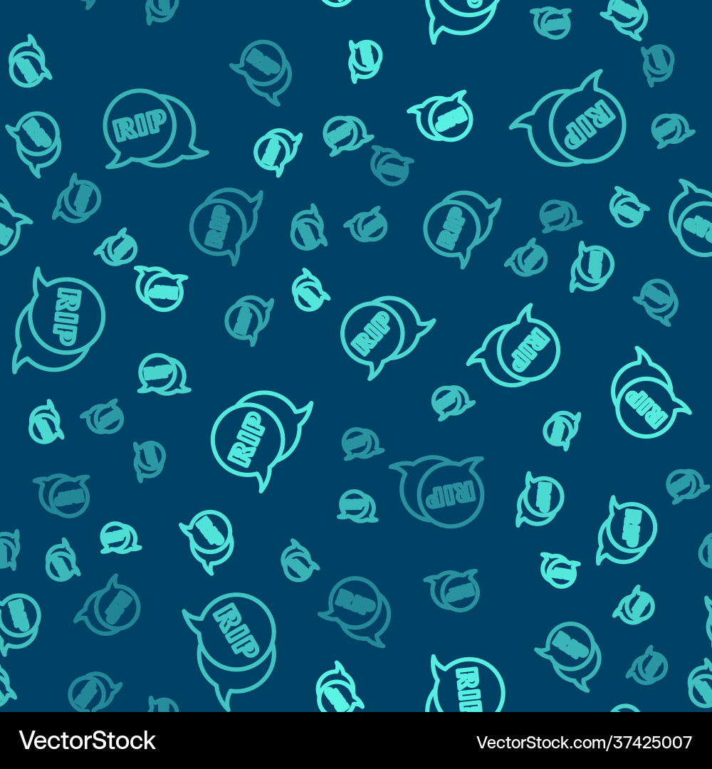 Green line speech bubble rip death icon isolated Vector Image