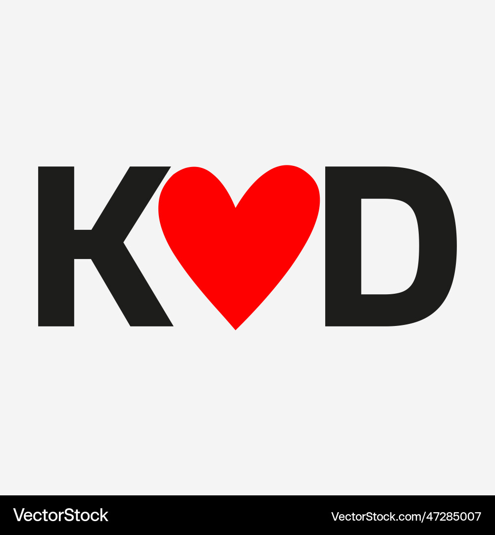 K love d t-shirt graphics Royalty Free Vector Image