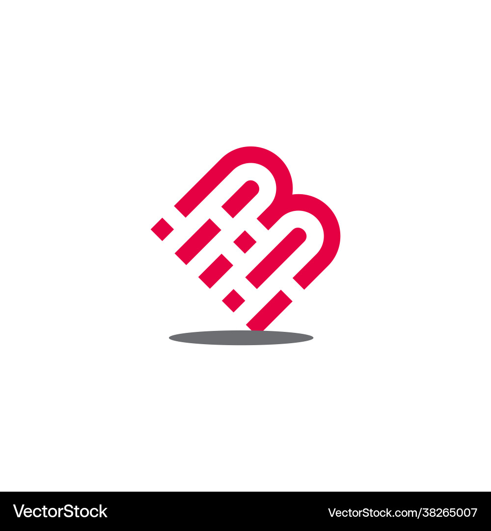 Letter mb fast motion design geometric line logo Vector Image