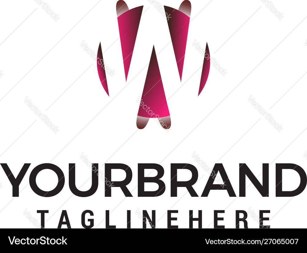 Letter w in circle shape logo design concept Vector Image