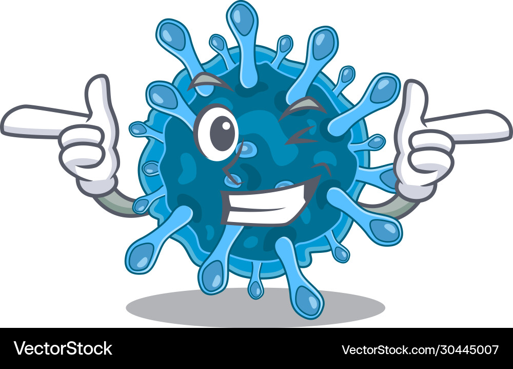 Smiley microscopic corona virus cartoon design Vector Image