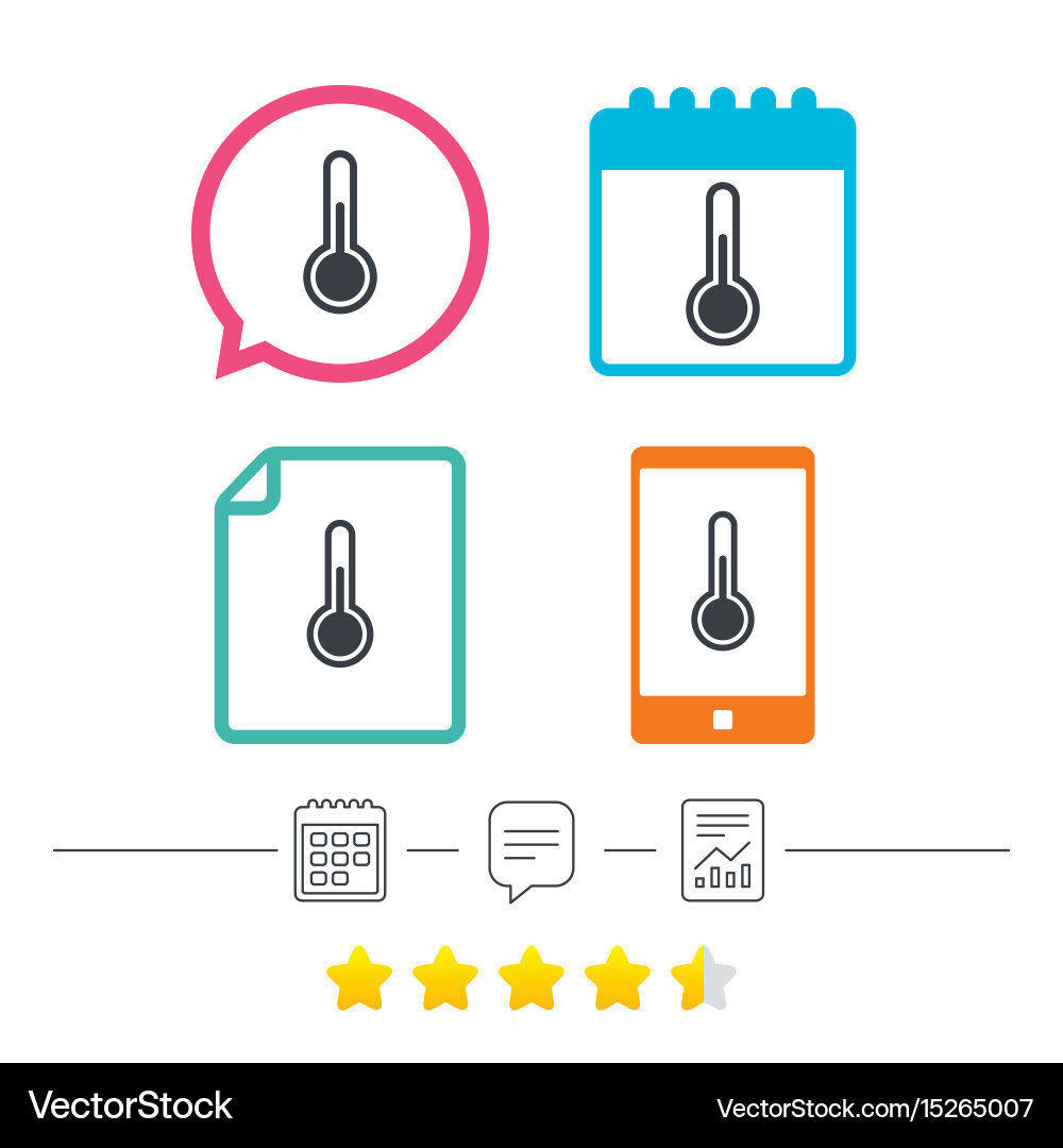 Thermometer sign icon temperature symbol Vector Image
