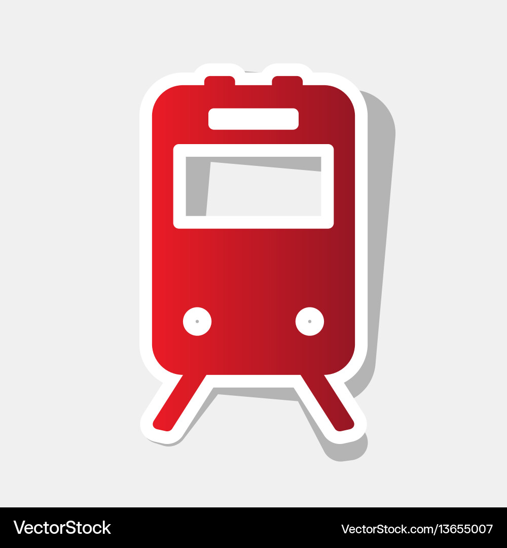 Train sign new year reddish icon Royalty Free Vector Image