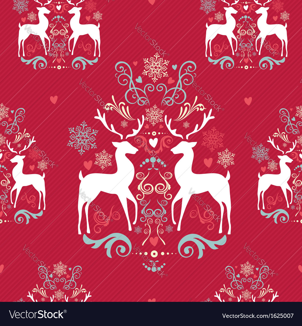Vintage Christmas elements seamless pattern Vector Image Vintage Christmas elements seamless pattern Vector Image