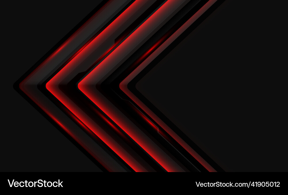 Abstract black red light arrow circuit cyber Vector Image