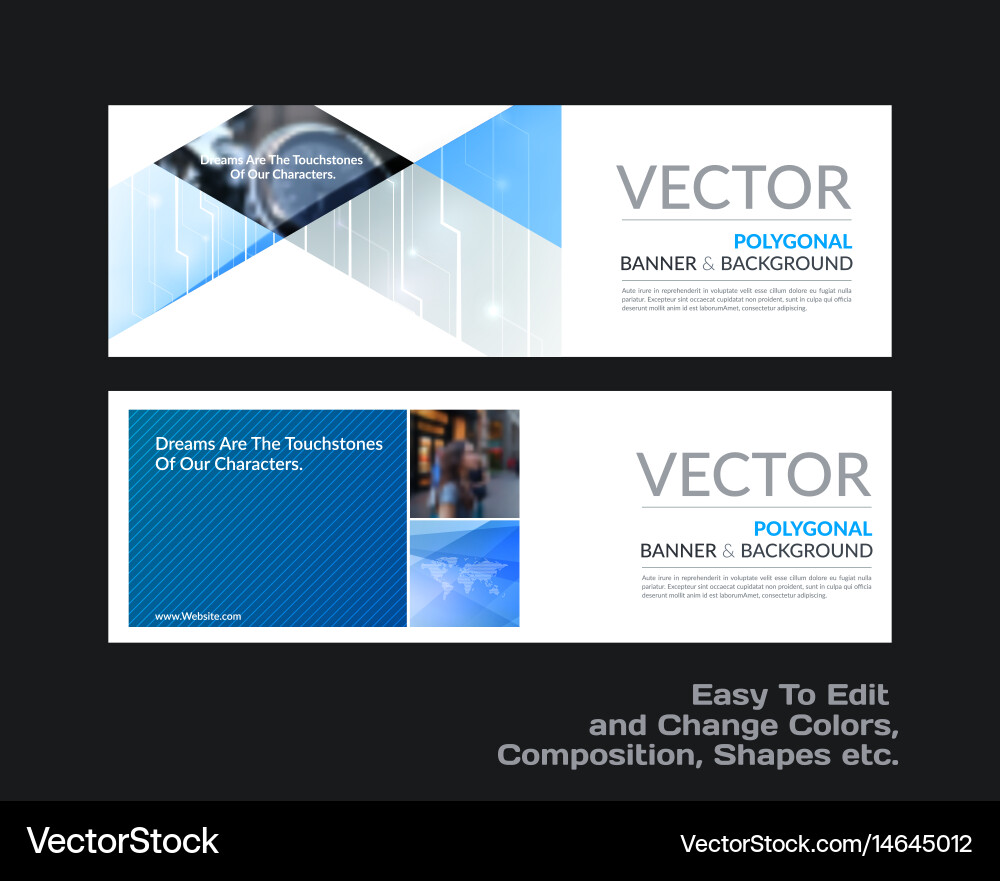 Abstract set of modern horizontal website Vector Image