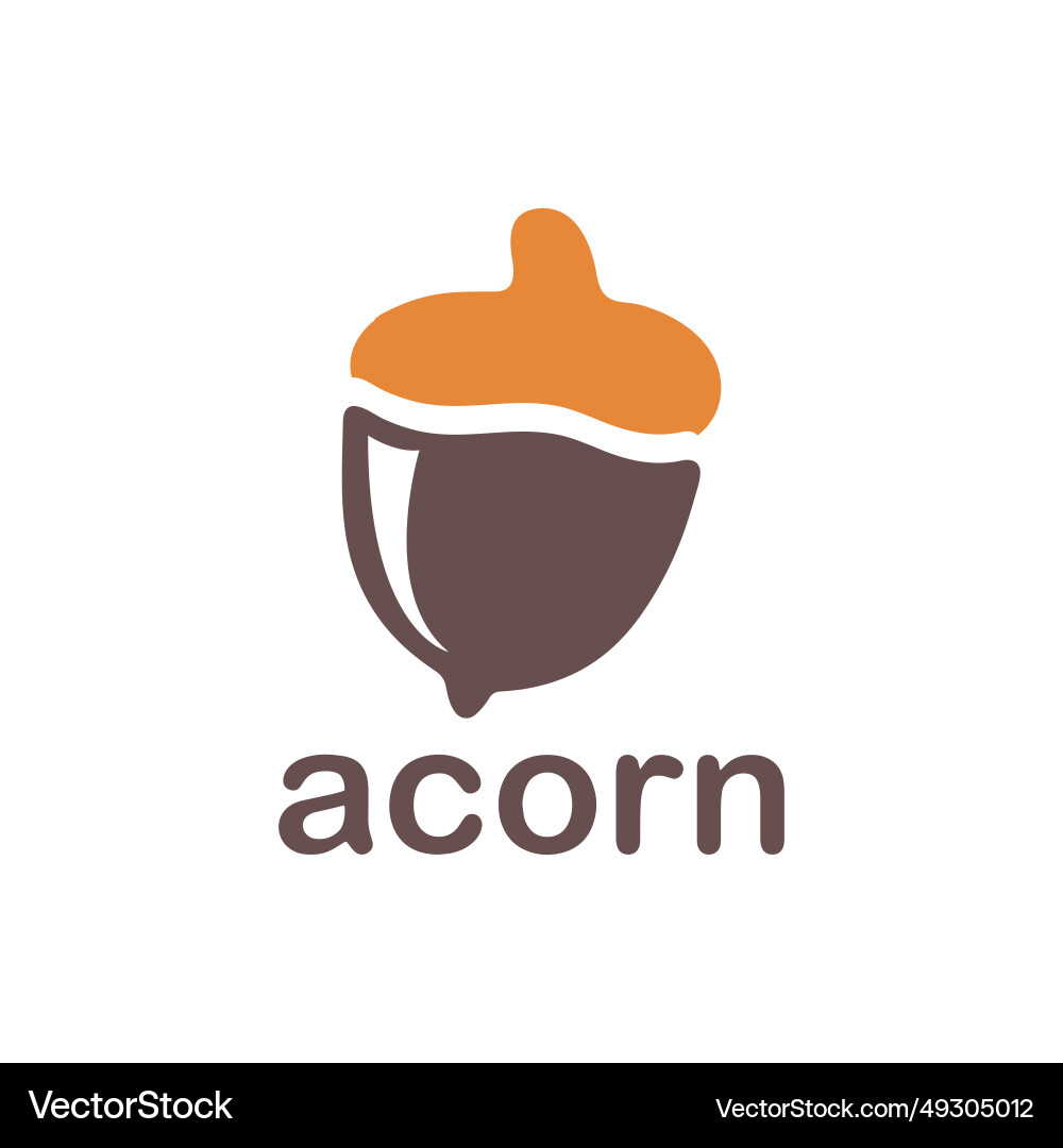 Acorn logo template design with leaves with Vector Image