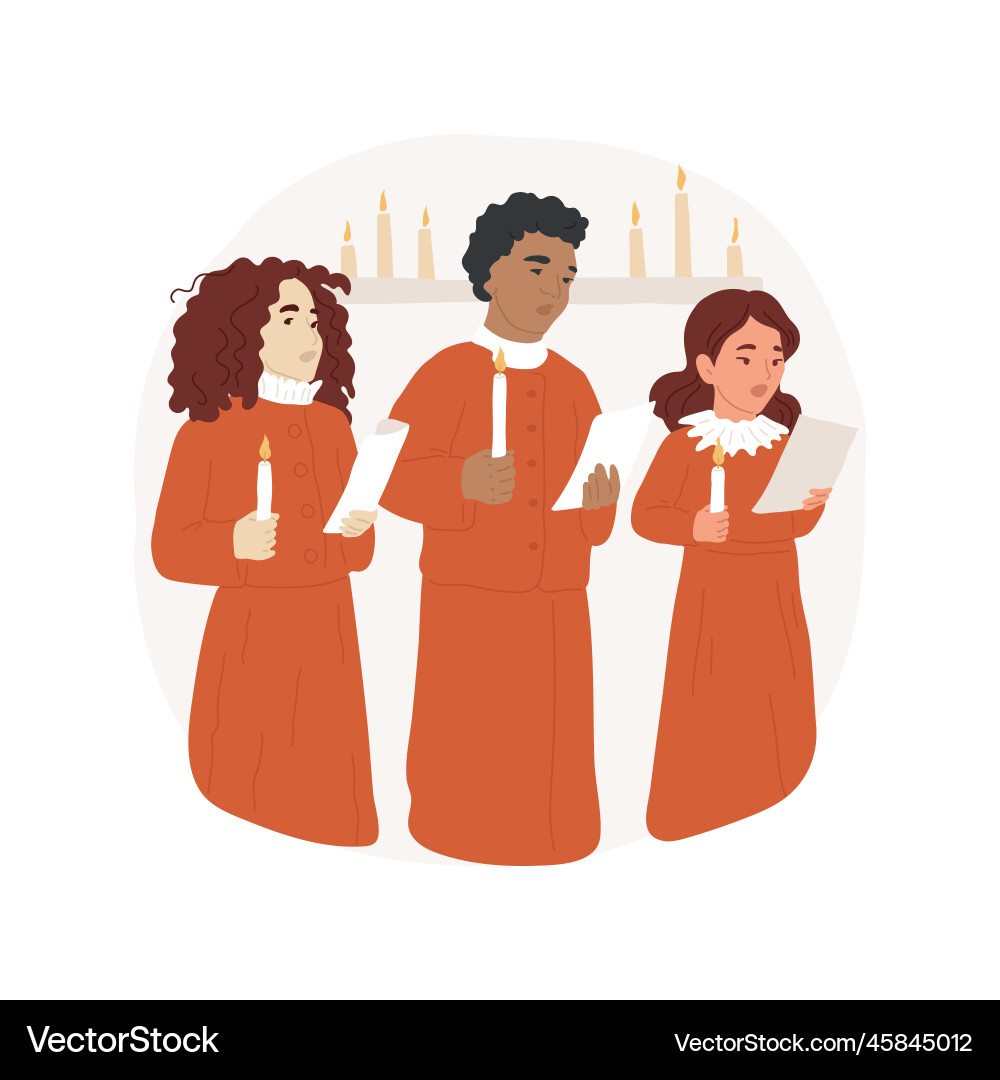 Carol service isolated cartoon Royalty Free Vector Image