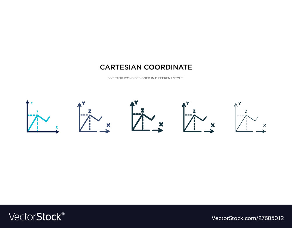 Cartesian Coordinate System Icon In Different Vector Image